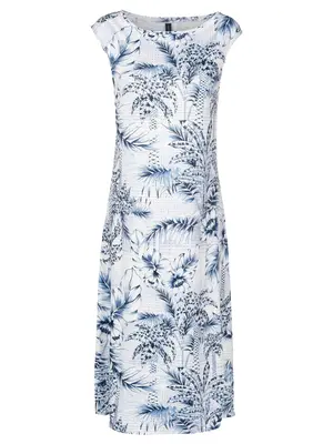 LYGIA & NANNY Palm-tree Print Midi Dress - Blue