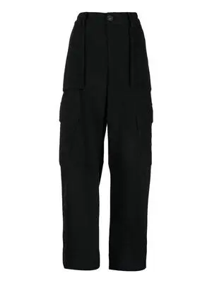 Vince Flannel Wide-leg Trousers - Black