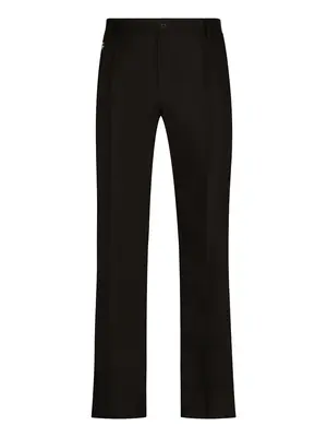 Dolce & Gabbana Dg Patch Stretch-cotton Trousers - Black