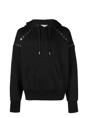 Alexander McQueen Eyelet-embellished Hoodie - Black