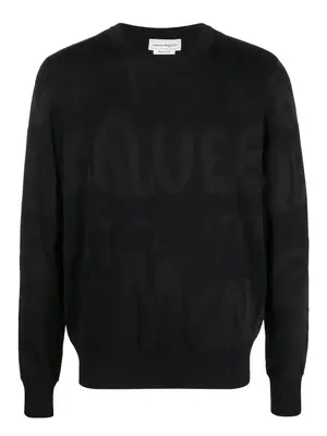 Alexander McQueen Intarsia-knit Logo Sweater - Black