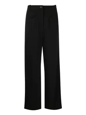 Khaite High-waisted Straight Leg Trousers - Black