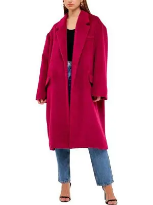 Endless Rose Endless Rose Oversized Brushed Coat Cherry