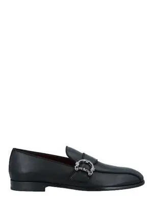 Dolce & Gabbana Loafers In Calfskin, Viscose And Cotton - Black