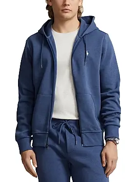 Polo Ralph Lauren Double Knit Full-Zip Hoodie Derby Blue Heather
