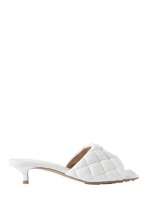 Bottega Veneta Padded Quilted Leather Mules - White