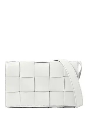Bottega Veneta Cassette Crossbody Bag - White