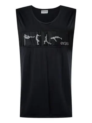 AMIR SLAMA Eras Print Sleeveless Tank Top - Black