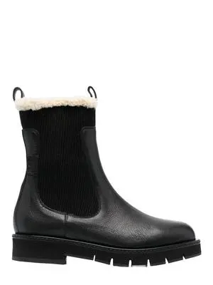FERRAGAMO Shearling-lined Chelsea Boots - Black