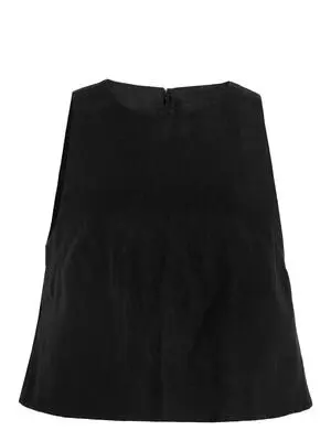 Posse Poppy Linen Cropped Top - Black