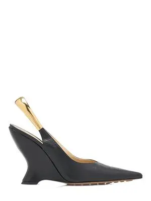 Bottega Veneta Punta Leather Slingback Pumps - Black