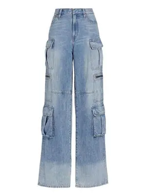 ALICE + OLIVIA Cay Baggy Denim Cargo Pants