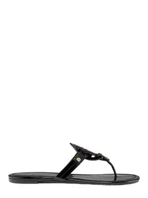 Tory Burch Miller Patent Leather Thong Sandals Black
