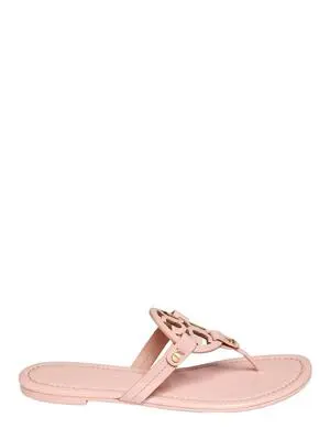 Tory Burch Miller Patent Leather Thong Sandals Sea Shell