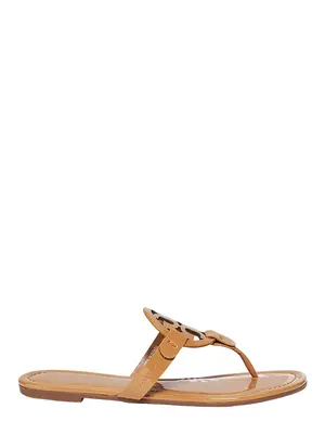 Tory Burch Women's Miller Patent Leather Thong Sandals - Rainwater  Tan