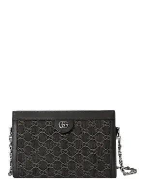 Gucci Ophidia Small Shoulder Bag Black And Grey Denim