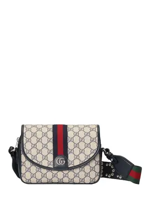 Gucci Ophidia Small Shoulder Bag Blue Gg Supreme