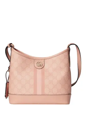 Gucci Ophidia Small Shoulder Bag Dusty Pink Gg Supreme