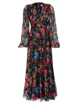 SOFIA TSERETELI Sofia Tsereteli Silk Chiffon Evening Dress Multi