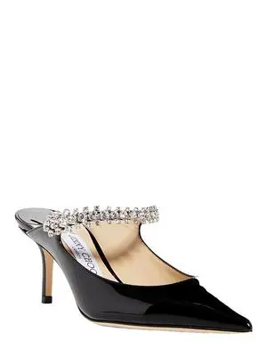 JIMMY CHOO Bing 65 Embellished Mules - Black