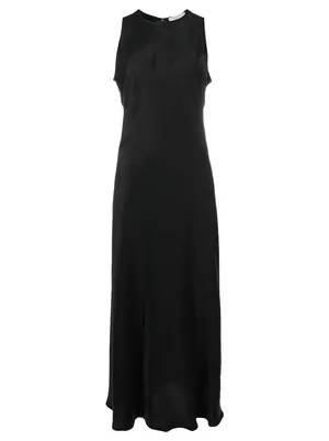 Asceno Valencia Silk Slip Dress - Black