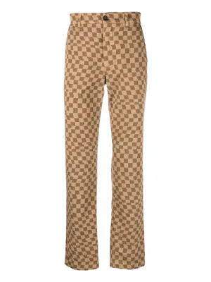 Incotex Check Pattern Straight Trousers - Neutrals
