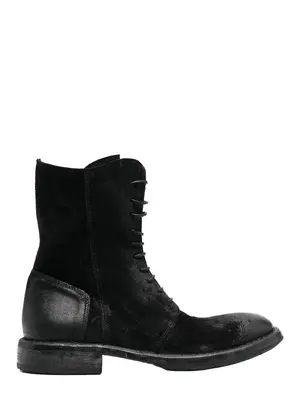 Moma Worn-effect Leather Boots - Black