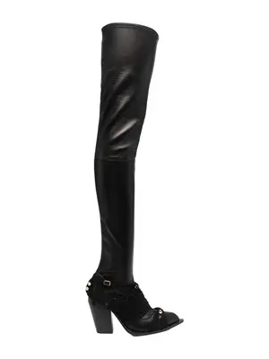 HARDOT HARDOT Fringed-Panel Thigh Boots