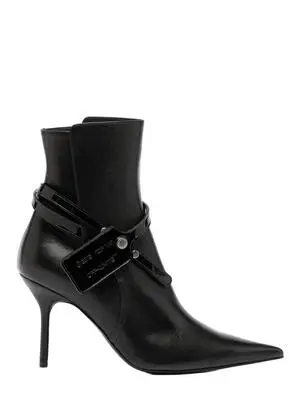 Off-White Zip Tie Stiletto Boots - Black