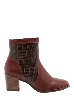 STUDIO CHOFAKIAN Crocodile Embossed 70mm Boots - Brown