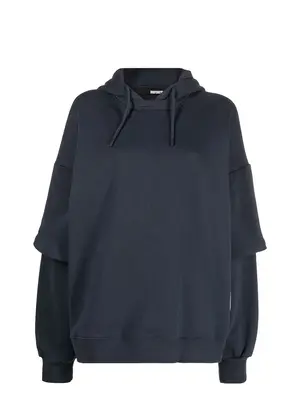 Remain Birger Christensen Double-sleeve Organic Cotton Hoodie - Blue