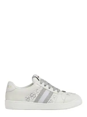 Gucci GG Crystal Screener Sneakers White