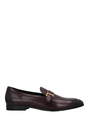 TOD'S Loafers In Calfskin With Brand Logo Deep Purple