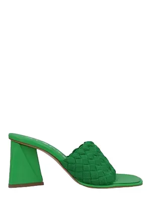 STRATEGIA Textile Slide Sandals - Green
