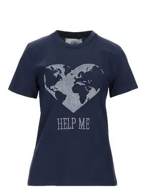Alberta Ferretti Printed Organic Cotton T-Shirt Blue