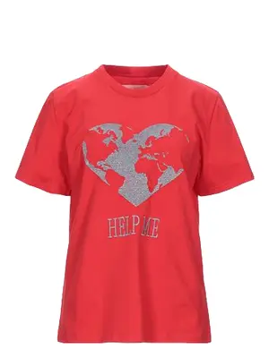 Alberta Ferretti Printed Organic Cotton T-Shirt Red