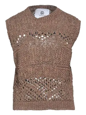 EVEN IF EVEN IF Knitted Sleeveless Top Camel