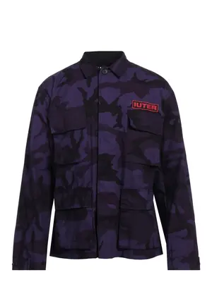 IUTER Man Shirt Sand Size S Cotton Dark Purple