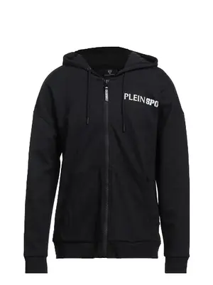 PLEIN SPORT Fleece Sweatshirt With Metallic Print Black