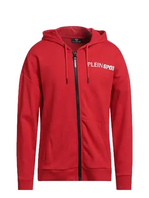 PLEIN SPORT Fleece Sweatshirt With Metallic Print Red