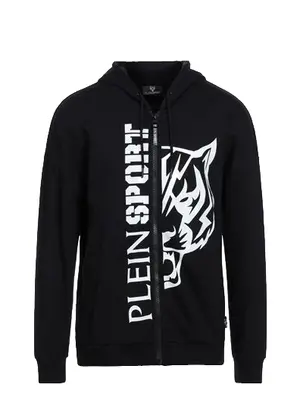 PLEIN SPORT Printed Zip-Up Hoodie Black