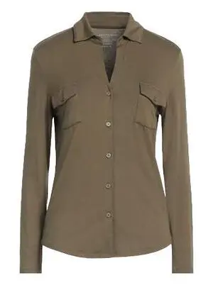 Majestic Filatures Viscose Blend Jersey Shirt Khaki