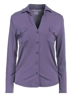 Majestic Filatures Viscose Blend Jersey Shirt Purple