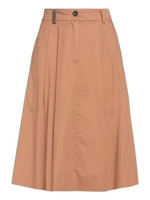 Peserico Midi Pleated Poplin Skirt Brown