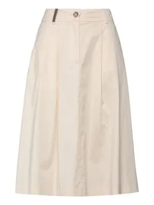 Peserico Midi Pleated Poplin Skirt Ivory