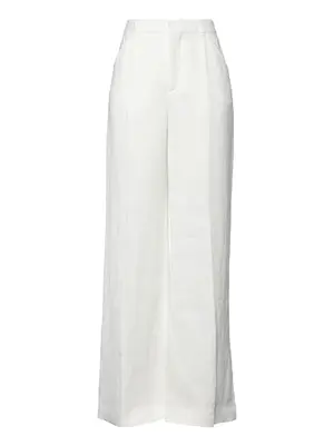 Chloé Wide Leg Linen Pants - White
