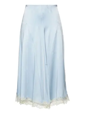SEMICOUTURE SEMICOUTURE Midi Flared Skirt Sky Blue