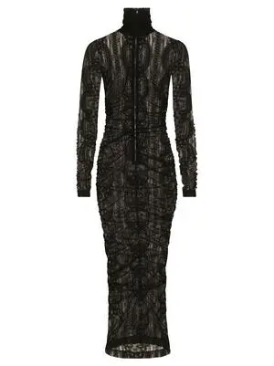 Dolce & Gabbana Semi-sheer Lace Dress - Black