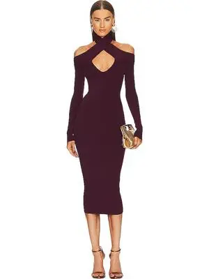 MICHAEL COSTELLO X Lora Midi Dress - Eggplant