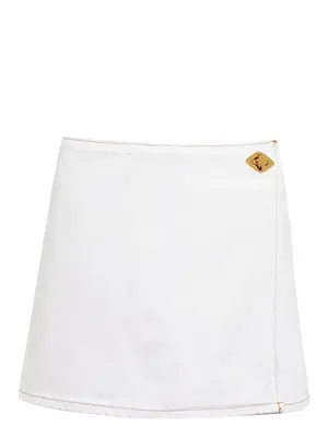 GANNI Denim Mini Skirt - White